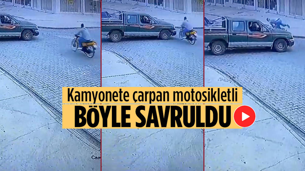 Kamyonete çarpan motosikletli böyle savruldu | Ankara Masası